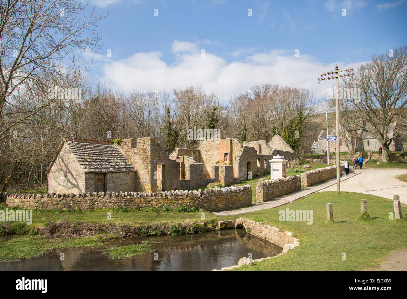 Tyneham, UK. 26th Mar, 2015. The Old Post Office Cottages - Tyneham ...