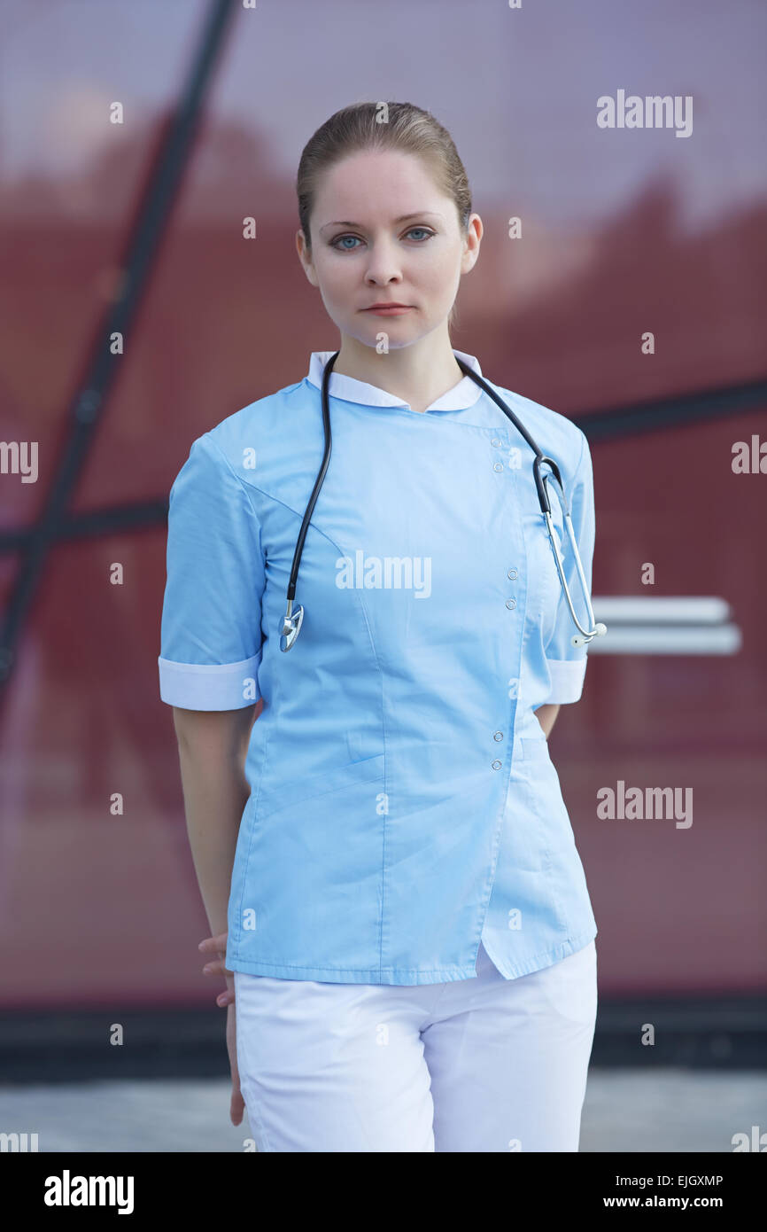 woman in medical clothing Stock Photo - Alamy