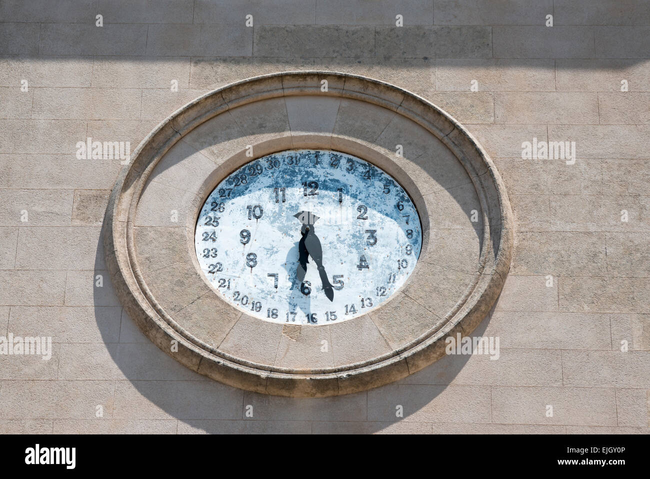An ancient clock at Cefalù Church Piazza del Duomo Sicily Stock Photo ...