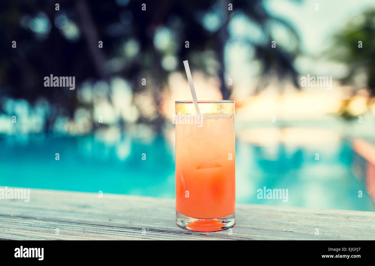 cocktail drink on tropical beach Stock Photo - Alamy