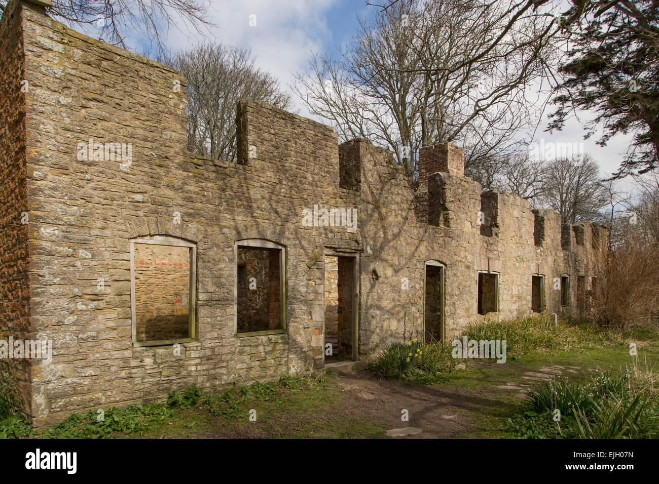 Tyneham, UK. 26th Mar, 2015. Laundry Cottages - Tyneham village was ...