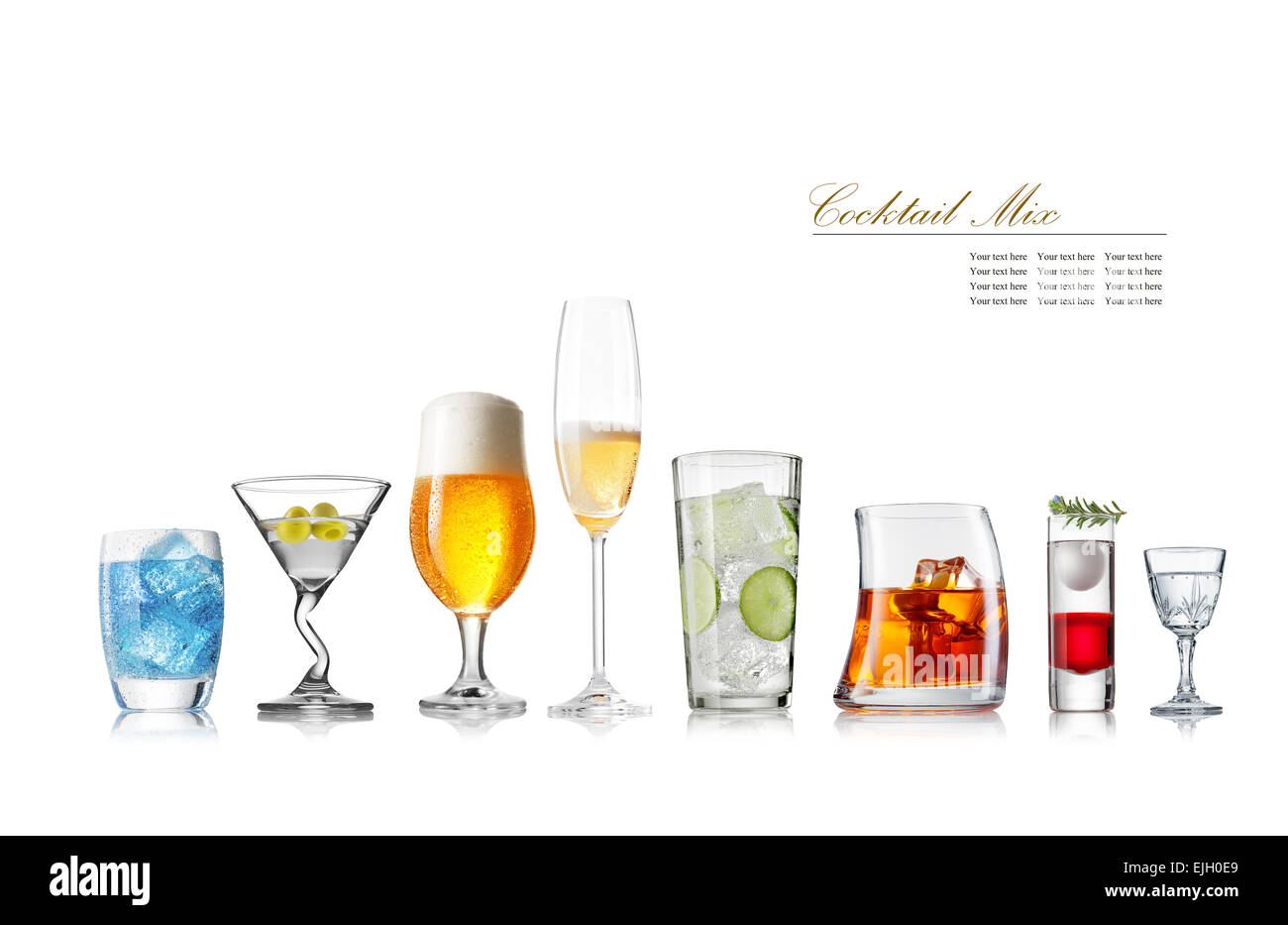 Different fresh alcoholic cocktail Cut Out Stock Images & Pictures - Alamy