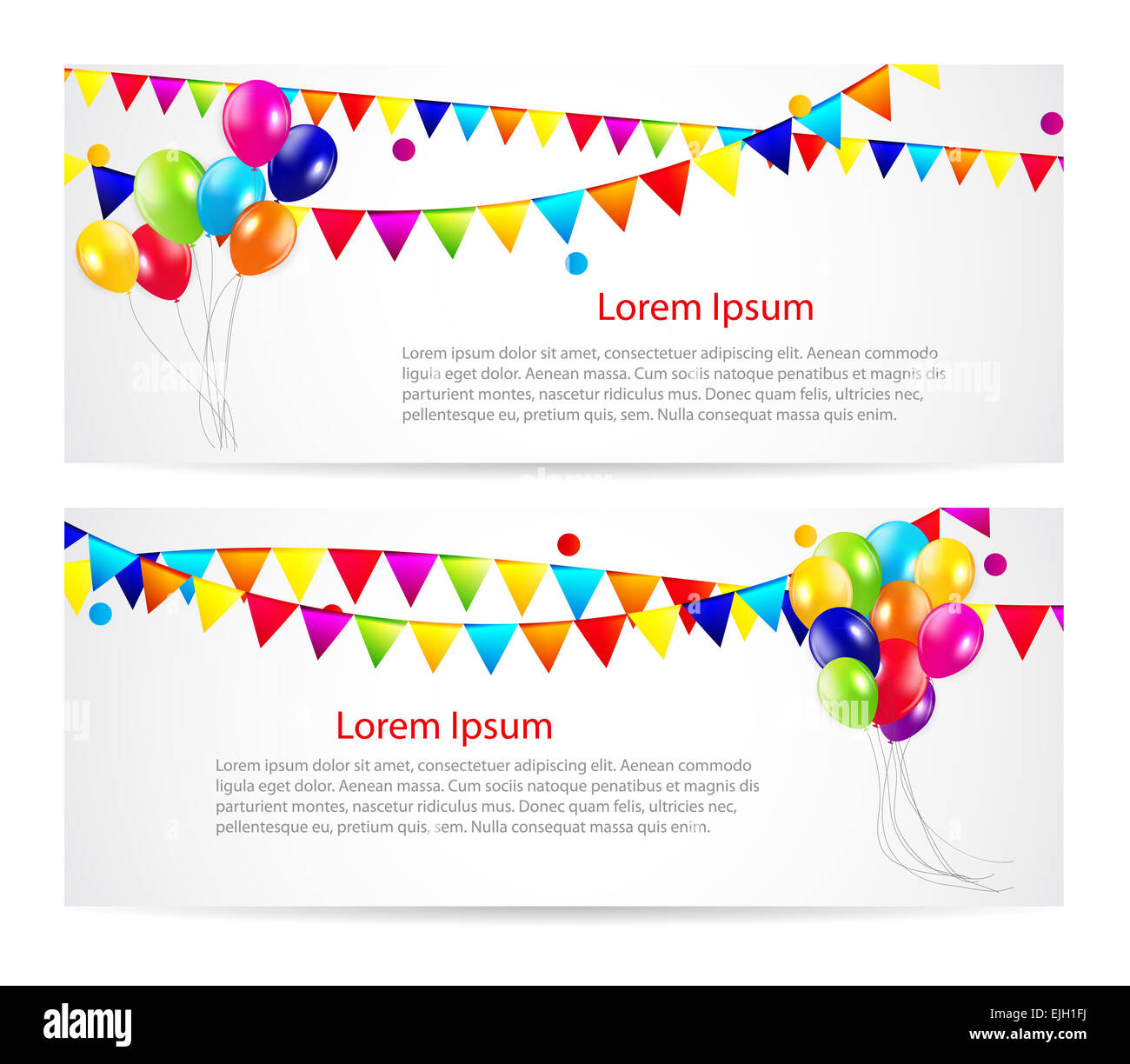 Colored Balloons Card Banner Background, Vector Illustration. EPS 10 ...