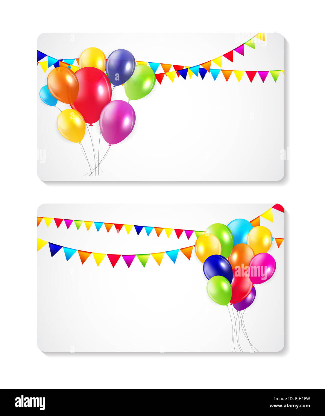 Colored Balloons Card Banner Background, Vector Illustration. EPS 10 ...