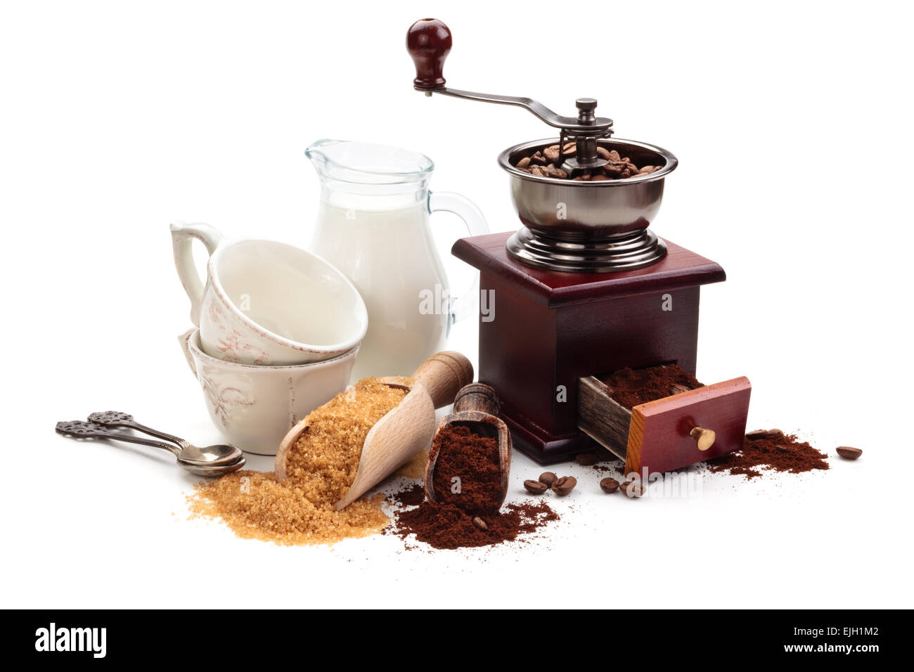 Coffee accessories and coffee ingredients Stock Photo - Alamy