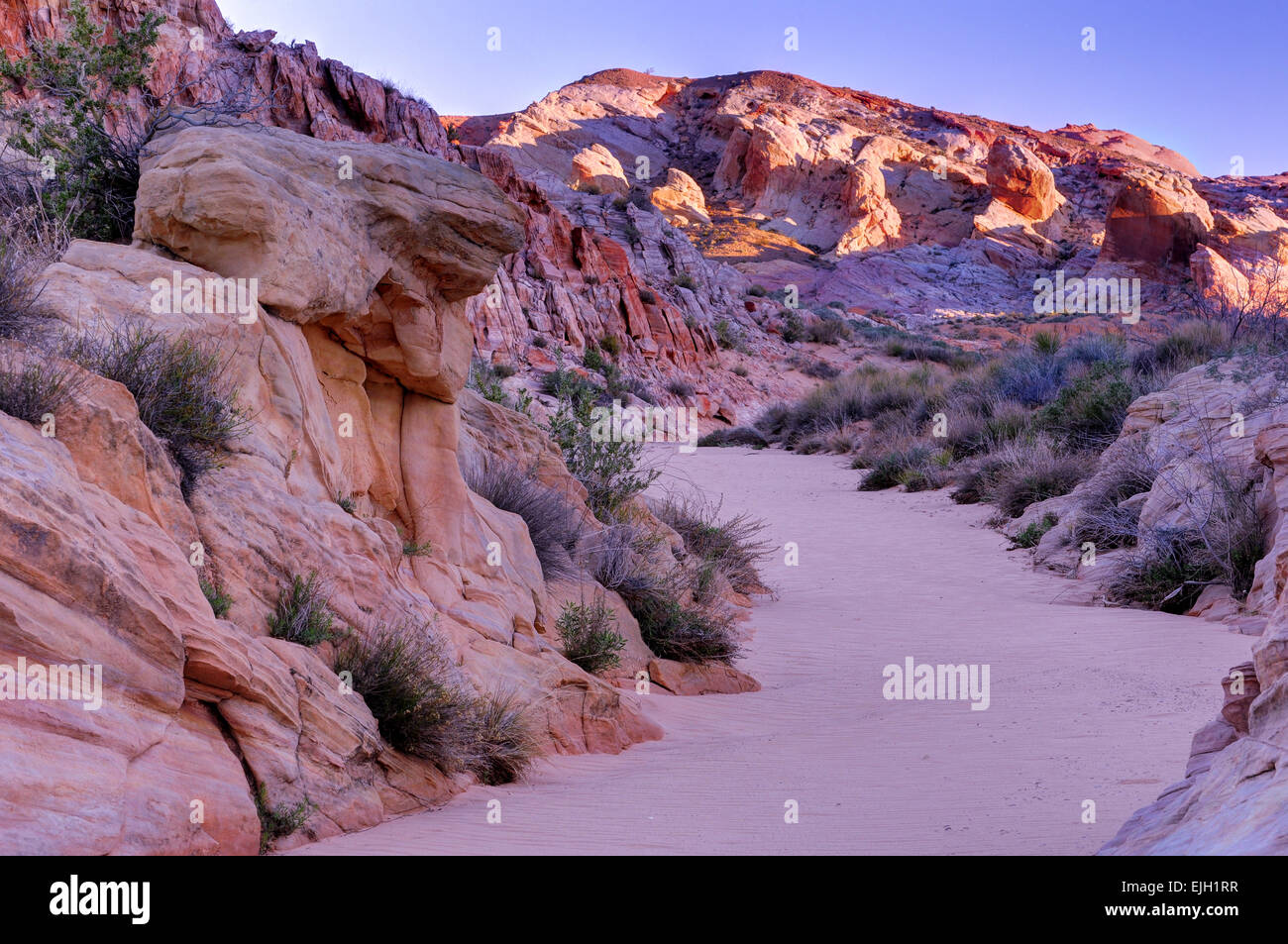 Sunrise Over Valley Of Fire Wash - Nevada Stock Photo - Alamy