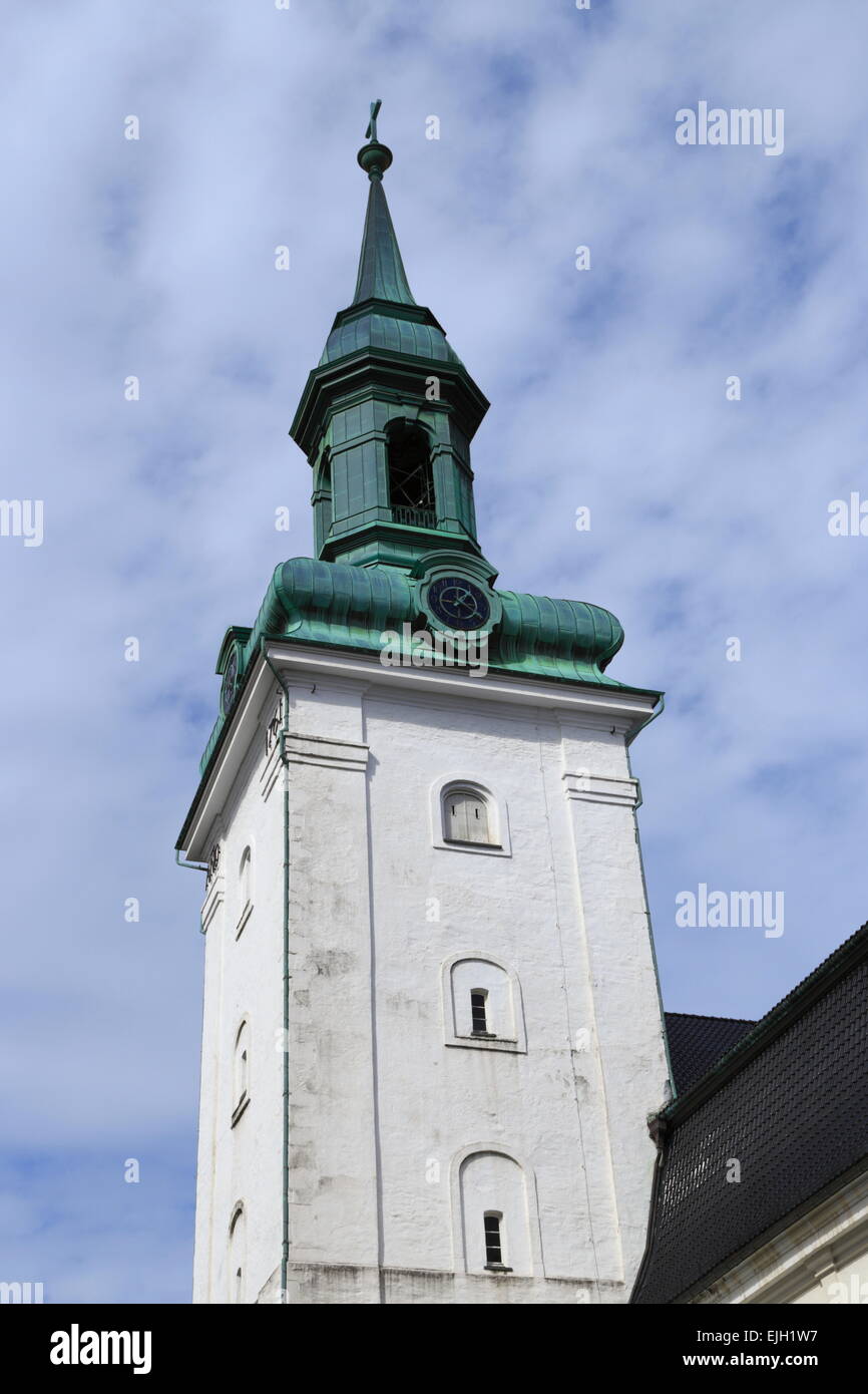 Steeple of the church called Nykirken (The New Church) in Nordnes ...