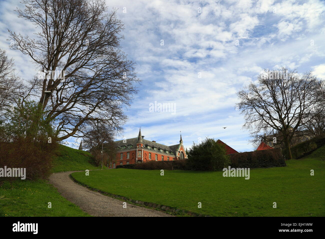 A red brick building in Nordnes, Bergen, Norway Stock Photo - Alamy
