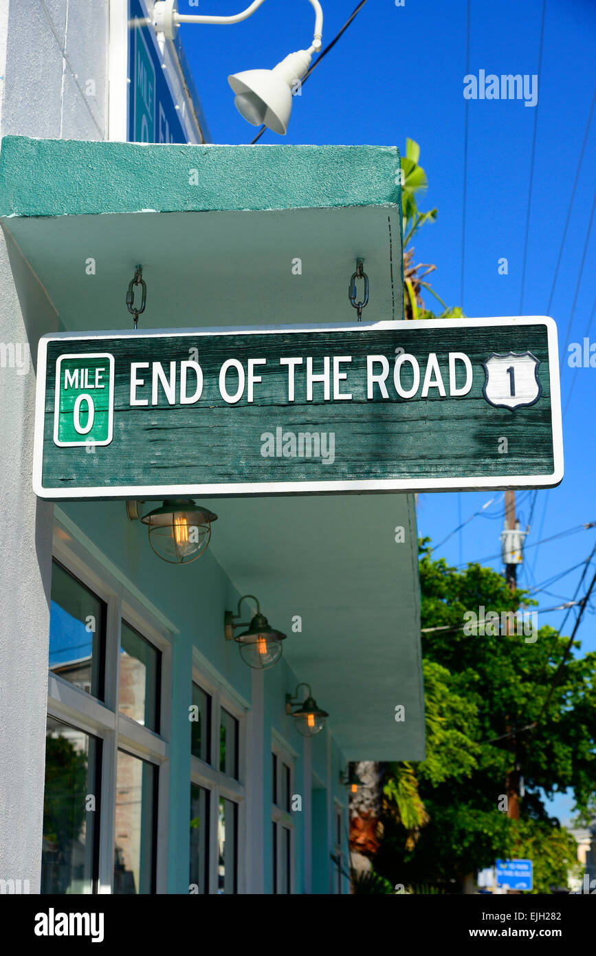 Highway U.S. 1 beginning north and ending south route at Key West ...