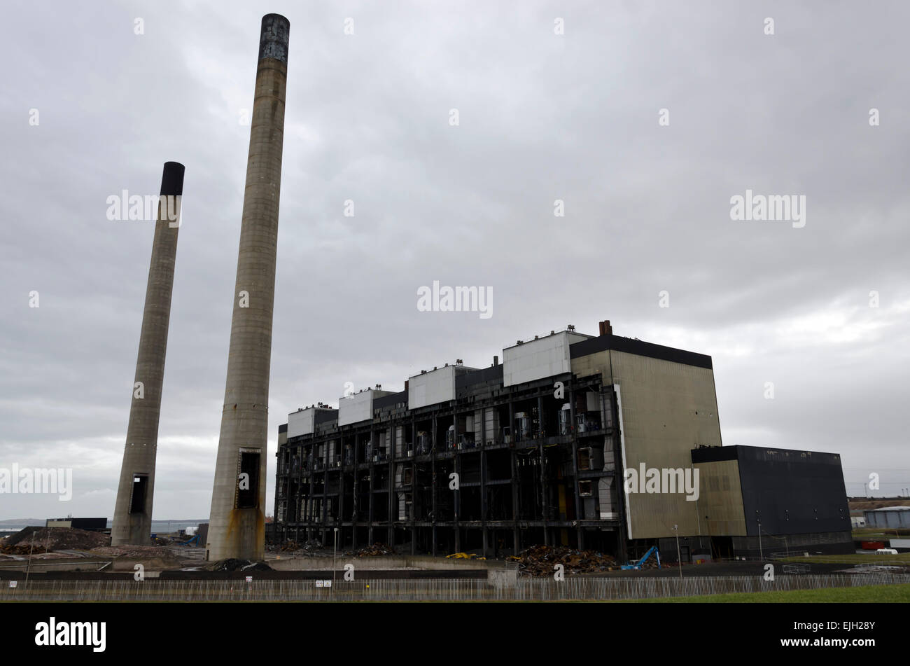 The partly-dismantled Cockenzie (coal-fired) power station near ...
