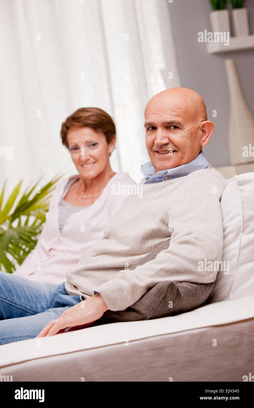old woman and old men happy together because they love each other in a ...