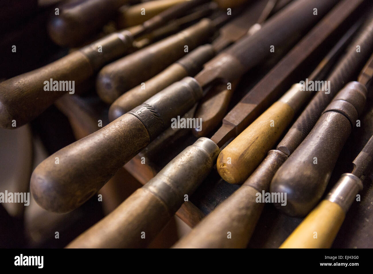 Blacksmith metal working tools at a iron working shop in Charleston, SC ...