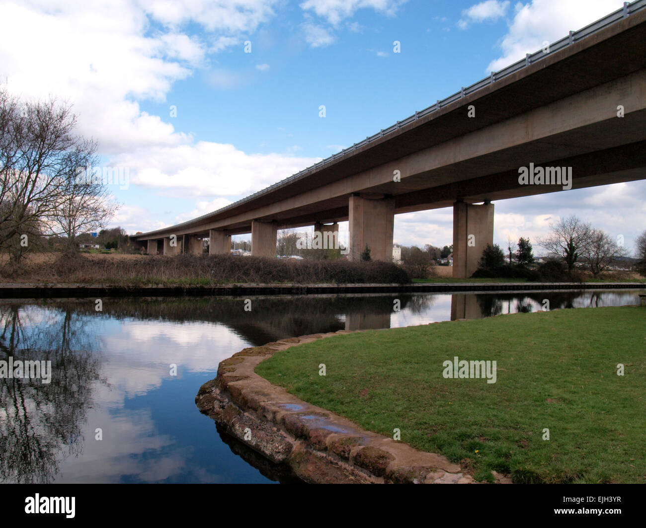 M5 road bridge over the Exeter Canal, Devon, UK Stock Photo - Alamy
