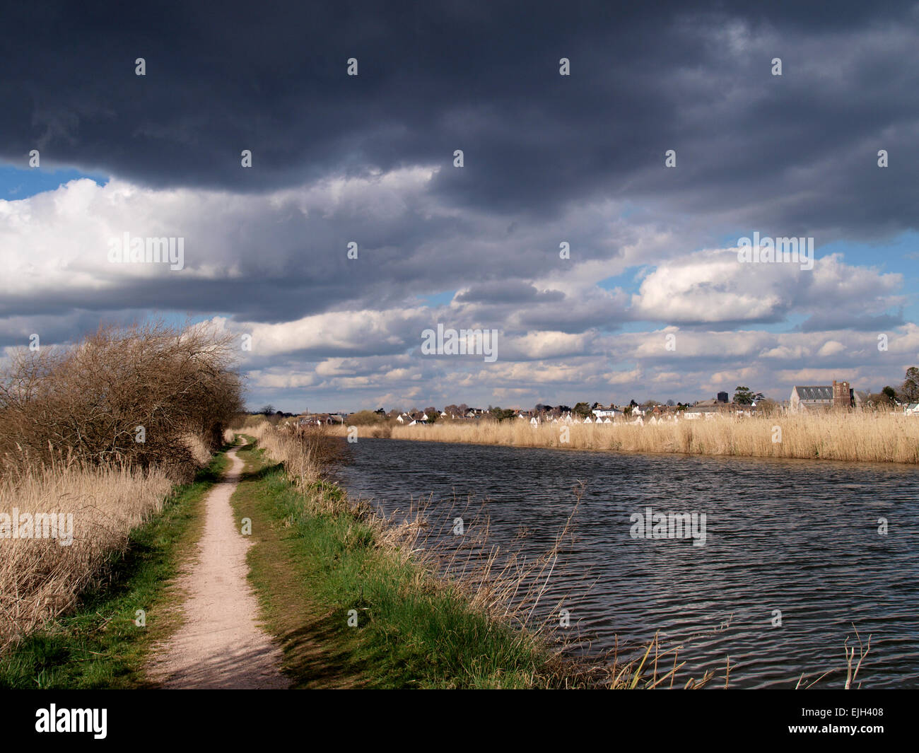 Dark rain clouds over the Exeter Canal, Devon, UK Stock Photo - Alamy