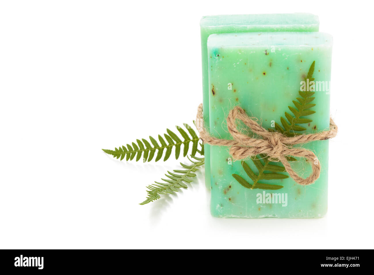 Green soap and fern leaves Stock Photo - Alamy