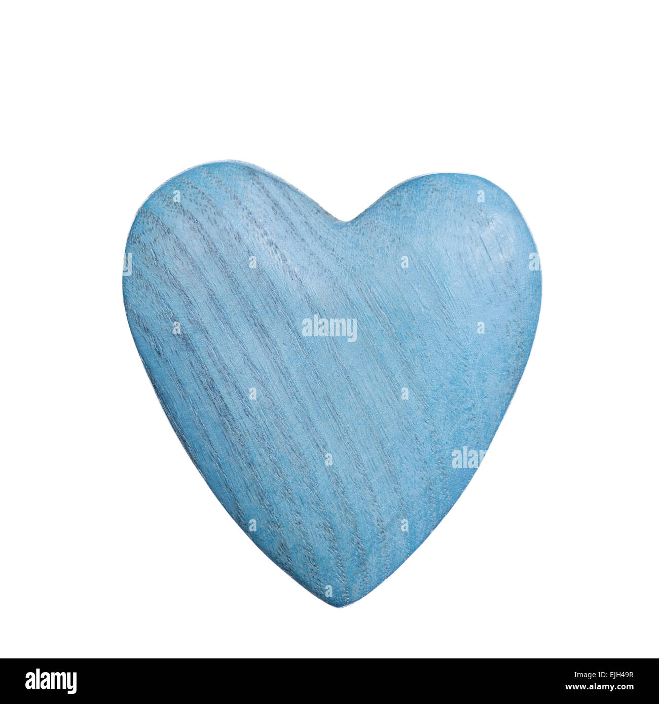 Blue wooden handmade heart on a white background Stock Photo - Alamy