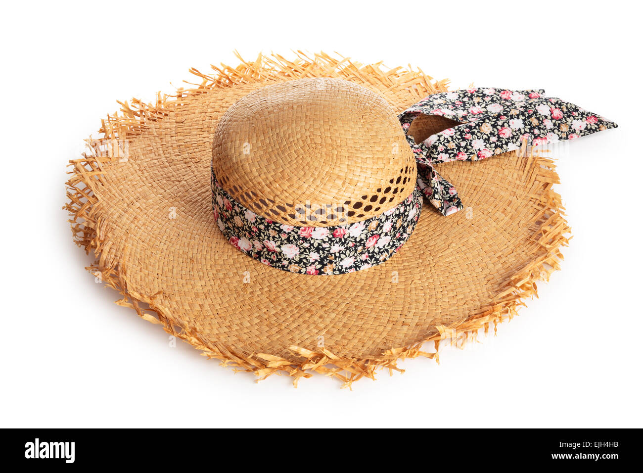 Summer straw hat Stock Photo - Alamy