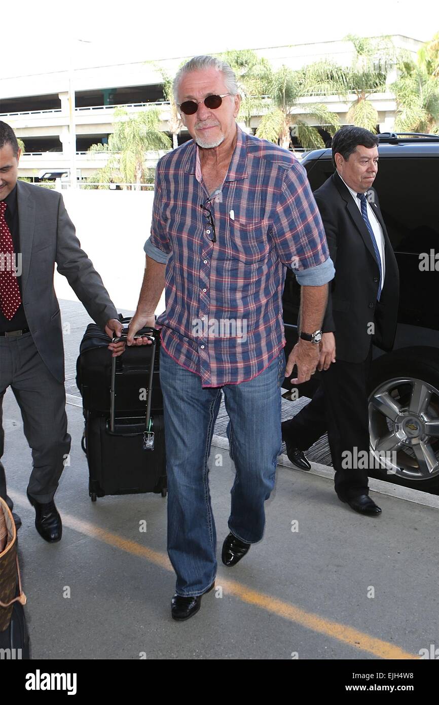 Pat Riley former coach of the Lakers and Heat departs LAX Featuring ...
