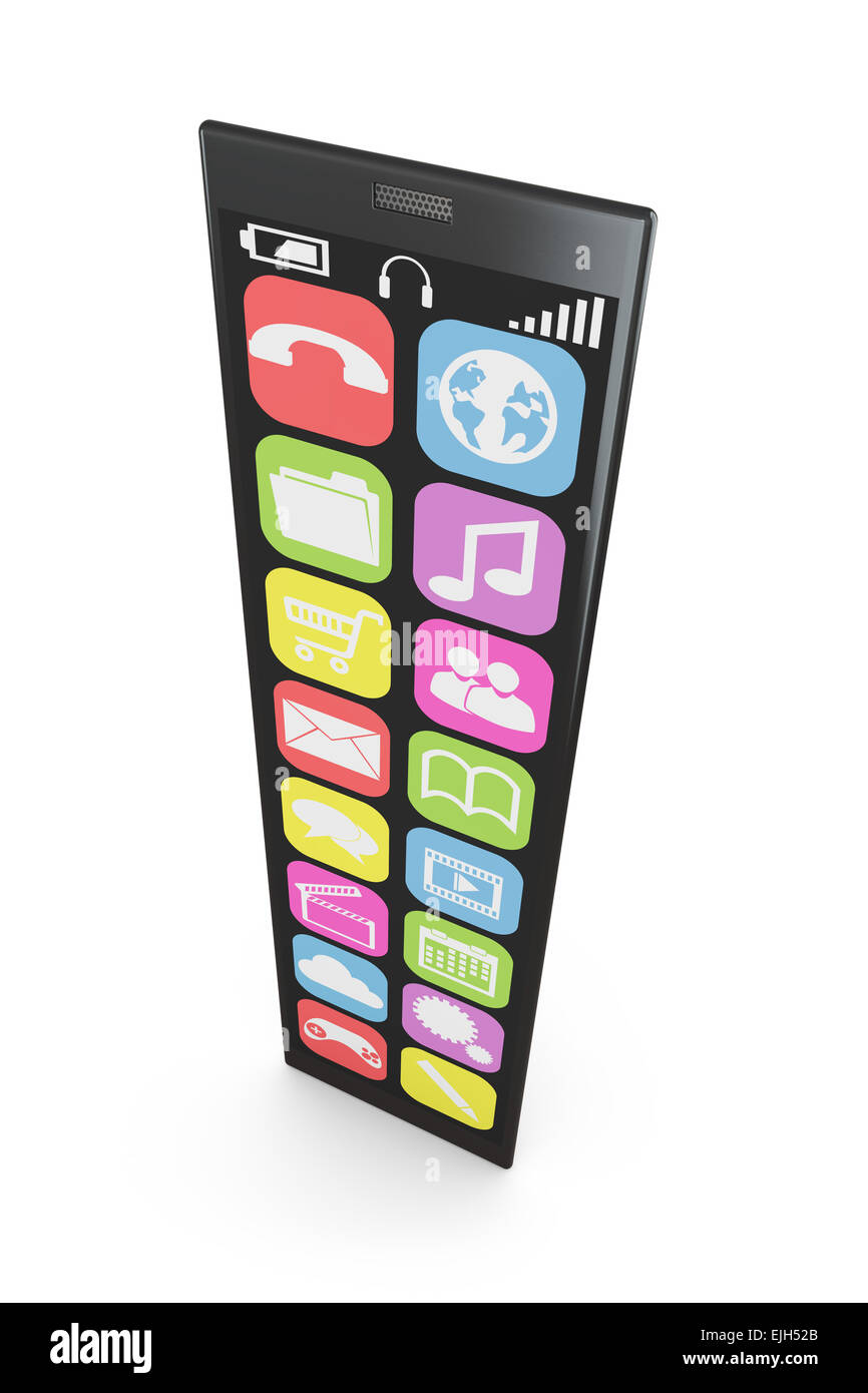 modern touchscreen smartphone on a white background Stock Photo - Alamy