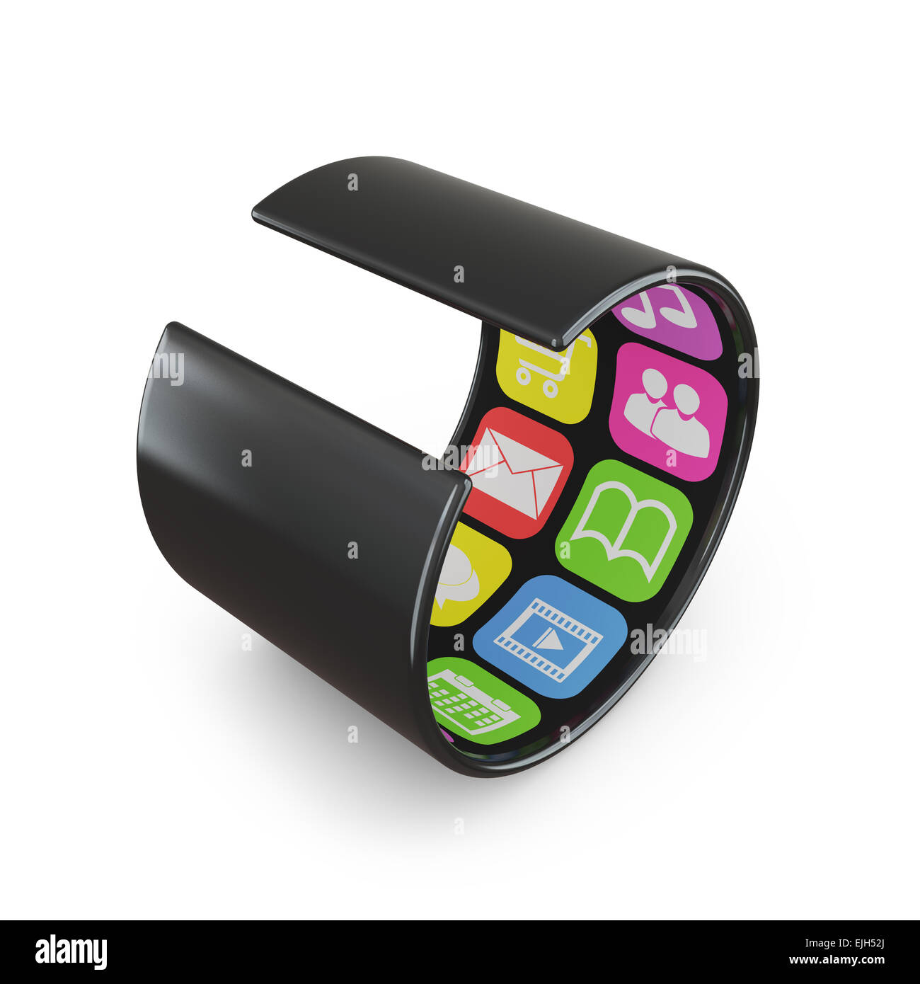 modern flexible touchscreen smartphone which strongly twisted Stock ...