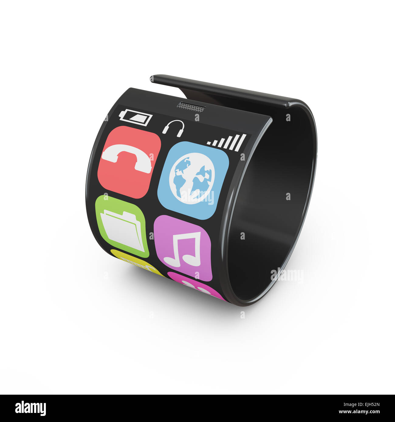 modern flexible touchscreen smartphone which strongly twisted Stock ...