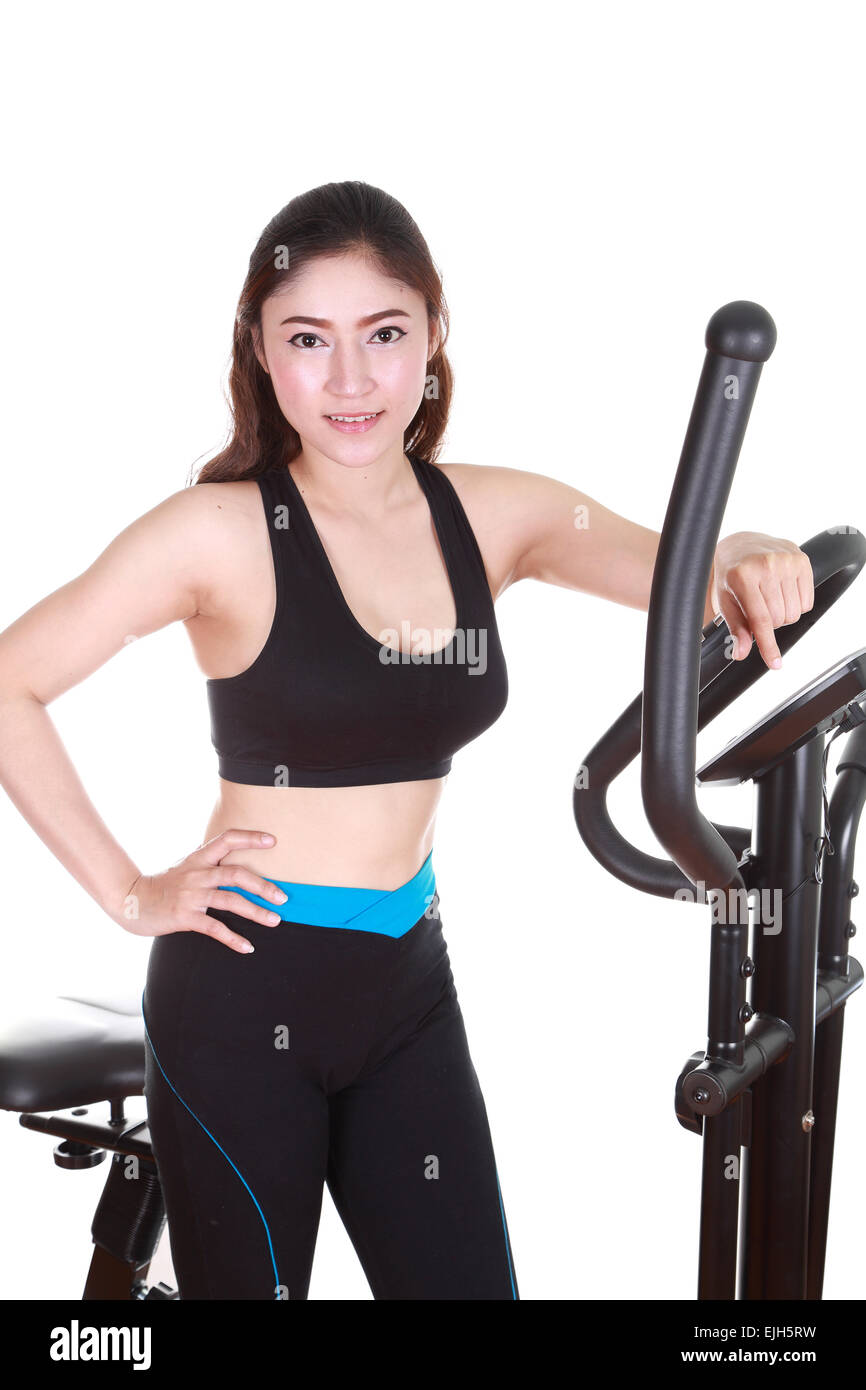 Asian thai girl exercise machine hi-res stock photography and images ...