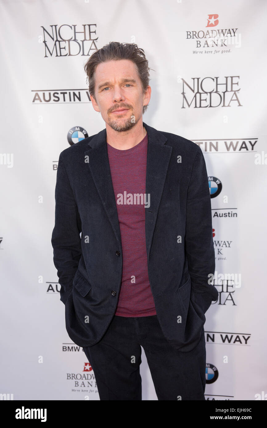 Ethan Hawke on the red carpet for the launch party for Austin Way ...