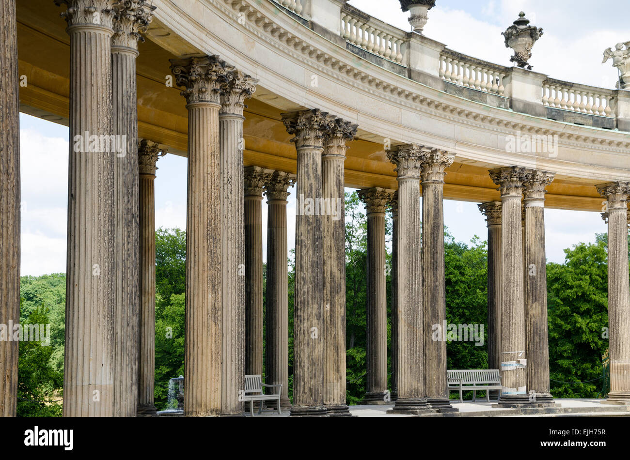 Colonnade from the 18th century in Potsdam, Brandenburg, Germany Stock ...