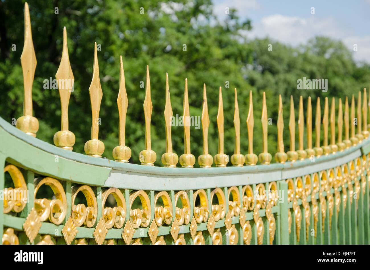 A metal fence of the 18th century in Potsdam, Brandenburg, Germany ...