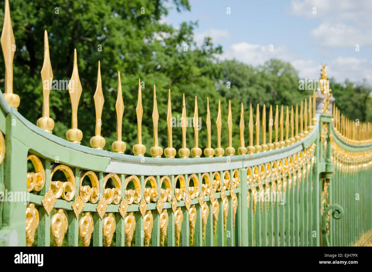 A metal fence of the 18th century in Potsdam, Brandenburg, Germany ...