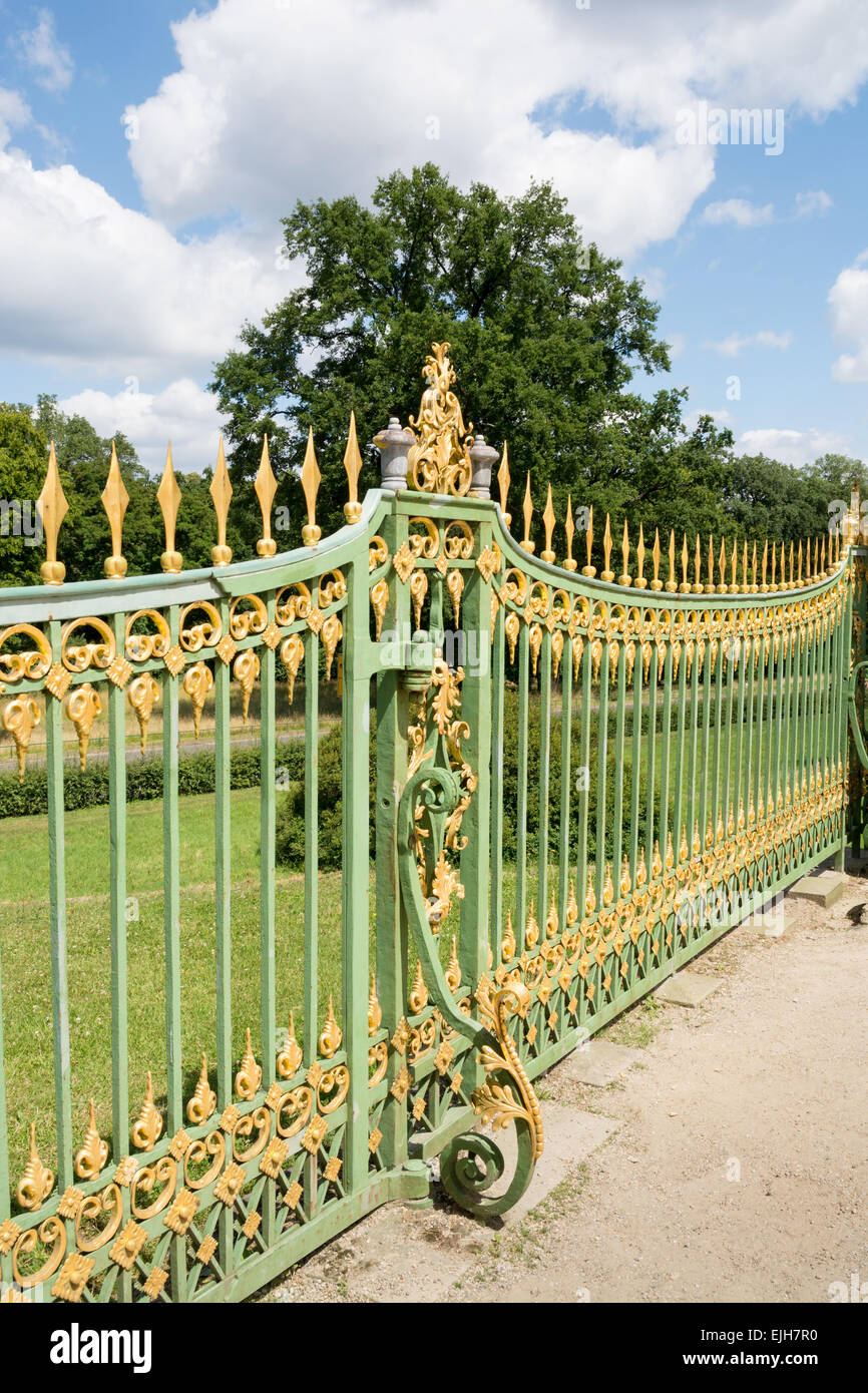 A metal fence of the 18th century in Potsdam, Brandenburg, Germany ...