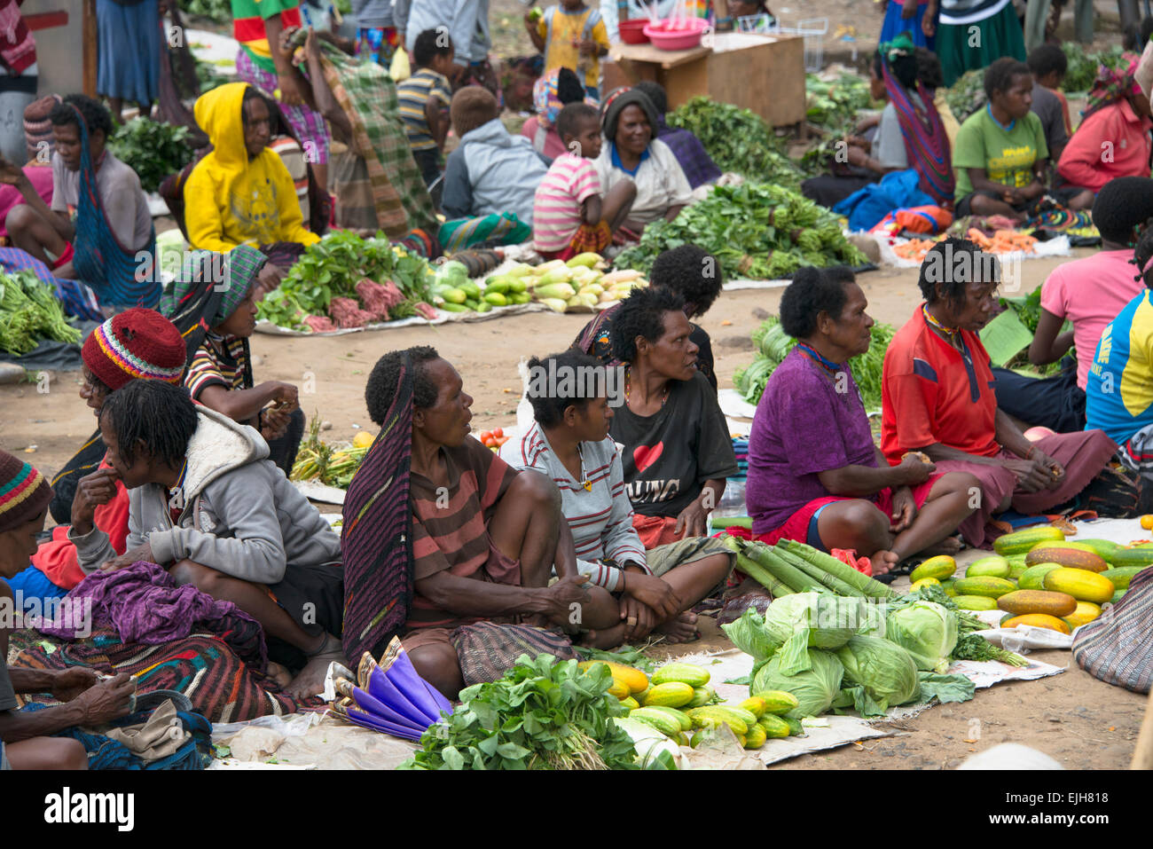 Local market, Wamena, Papua, Indonesia Stock Photo - Alamy