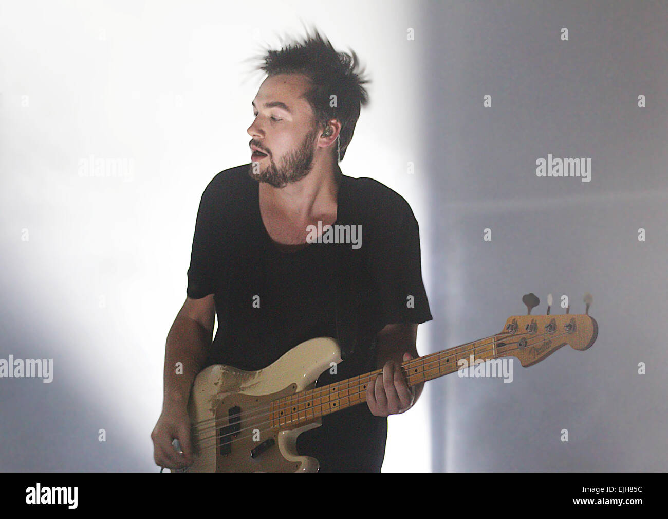 The 1975 Performing at Manchester O2 Apollo Featuring: Ross MacDonald ...