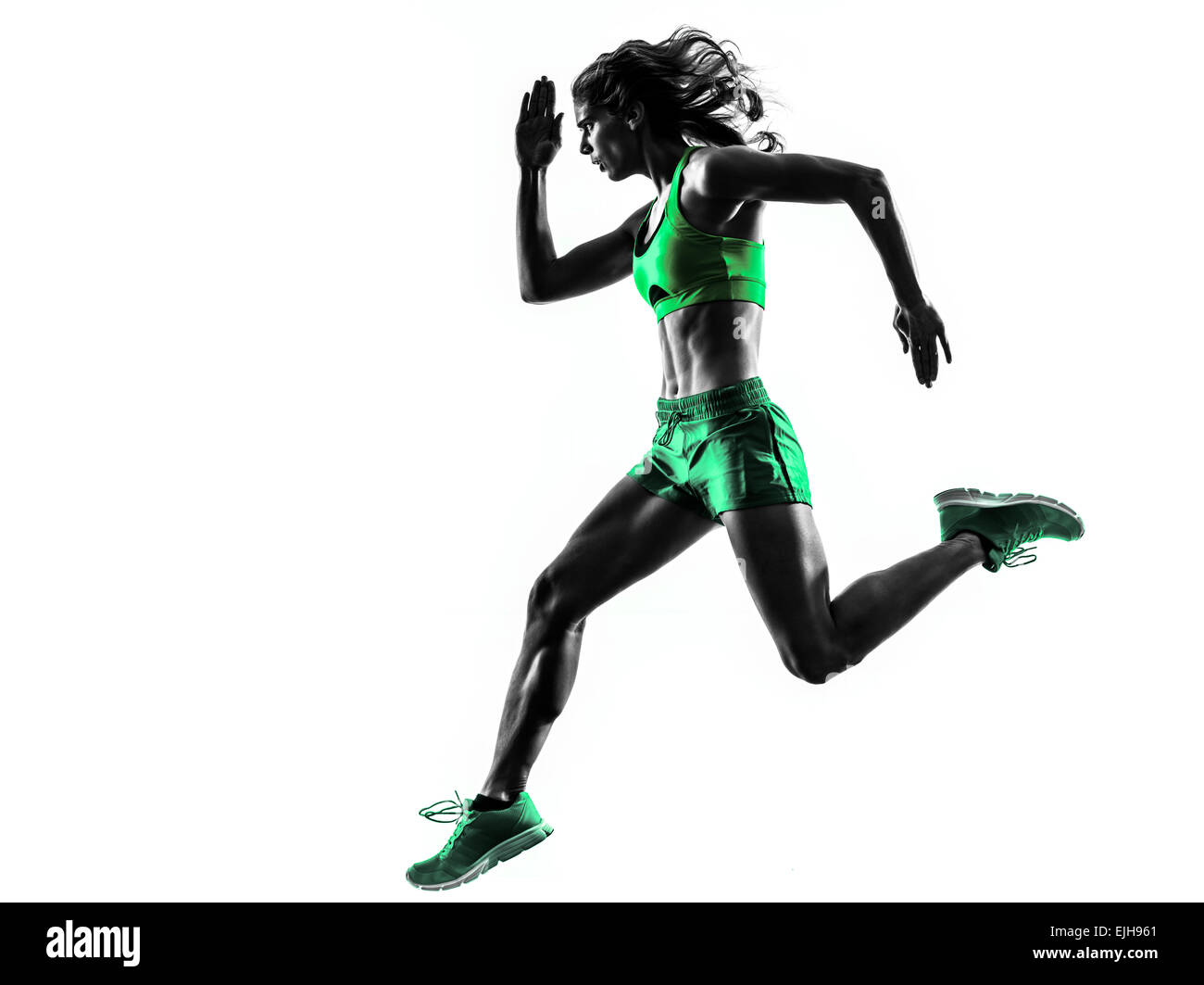 Muscular woman running Cut Out Stock Images & Pictures - Alamy