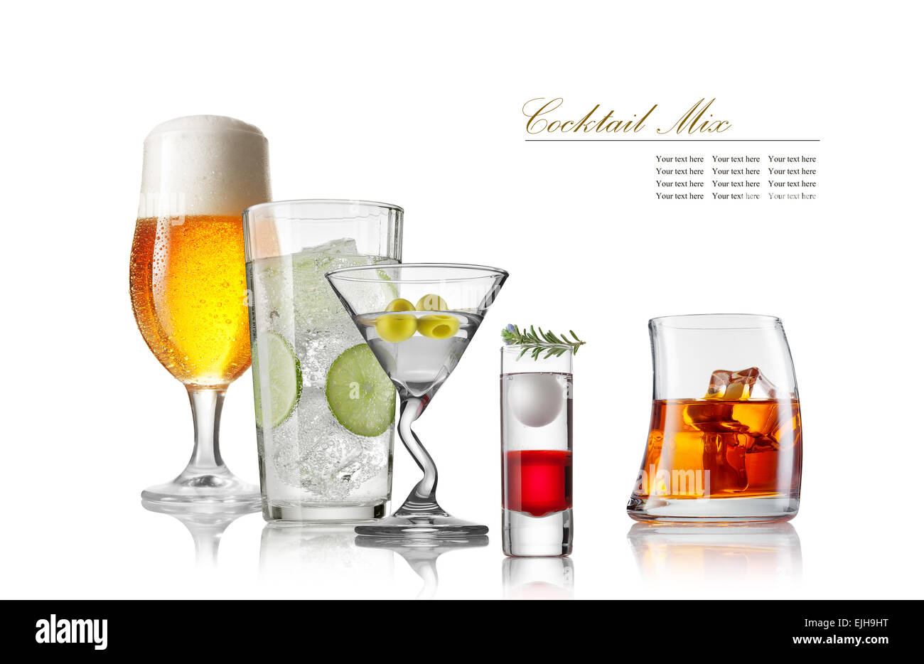 Different fresh alcoholic cocktail Cut Out Stock Images & Pictures - Alamy