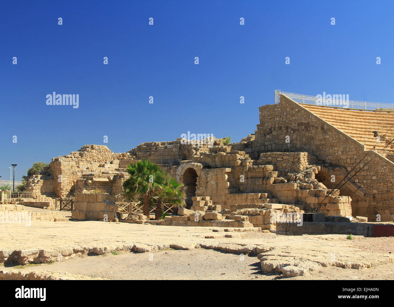 Side Entry of the Amphitheater in Caesarea Maritima National Park ...