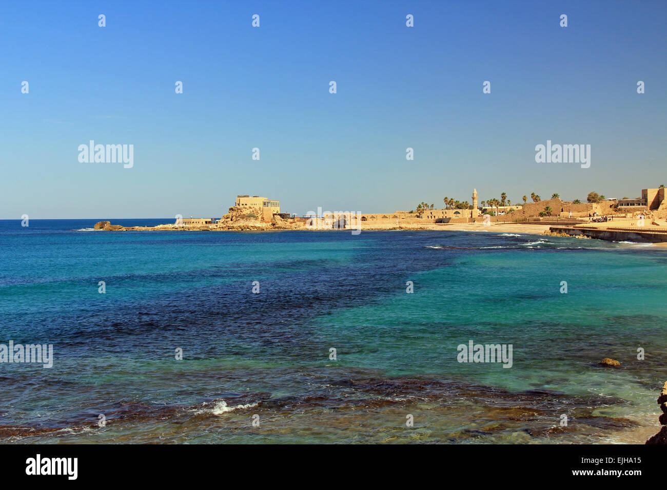 Restaurant by the Harbor at Caesarea Maritima National Park, in ...