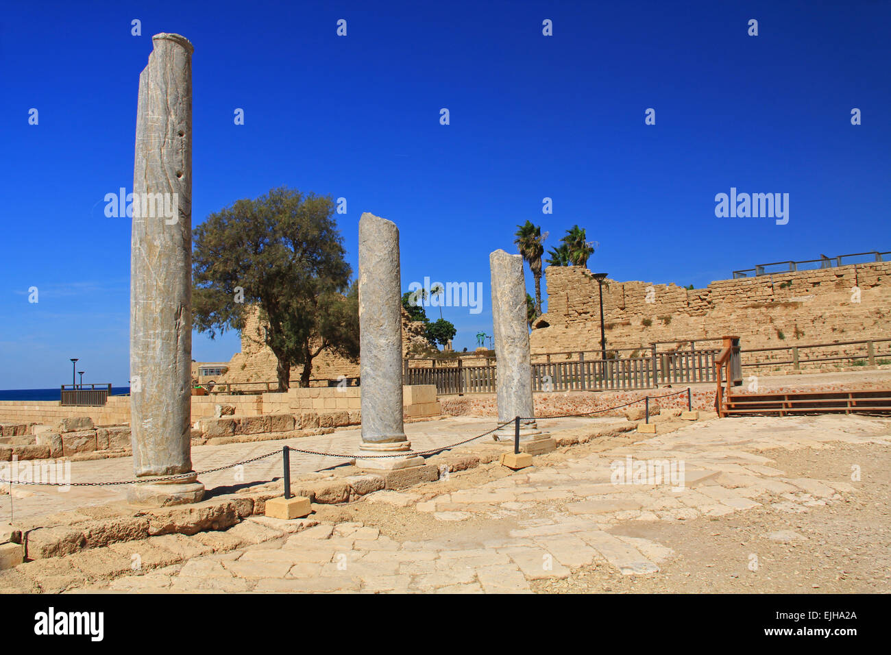 Marble Columns in Caesarea Maritima National Park, Caesarea, Israel ...