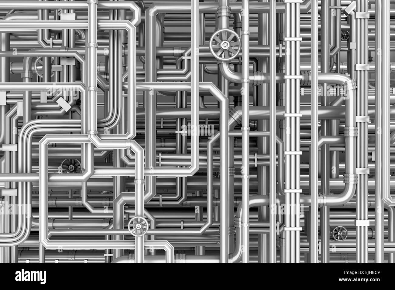 Maze of metal pipes background Stock Photo - Alamy