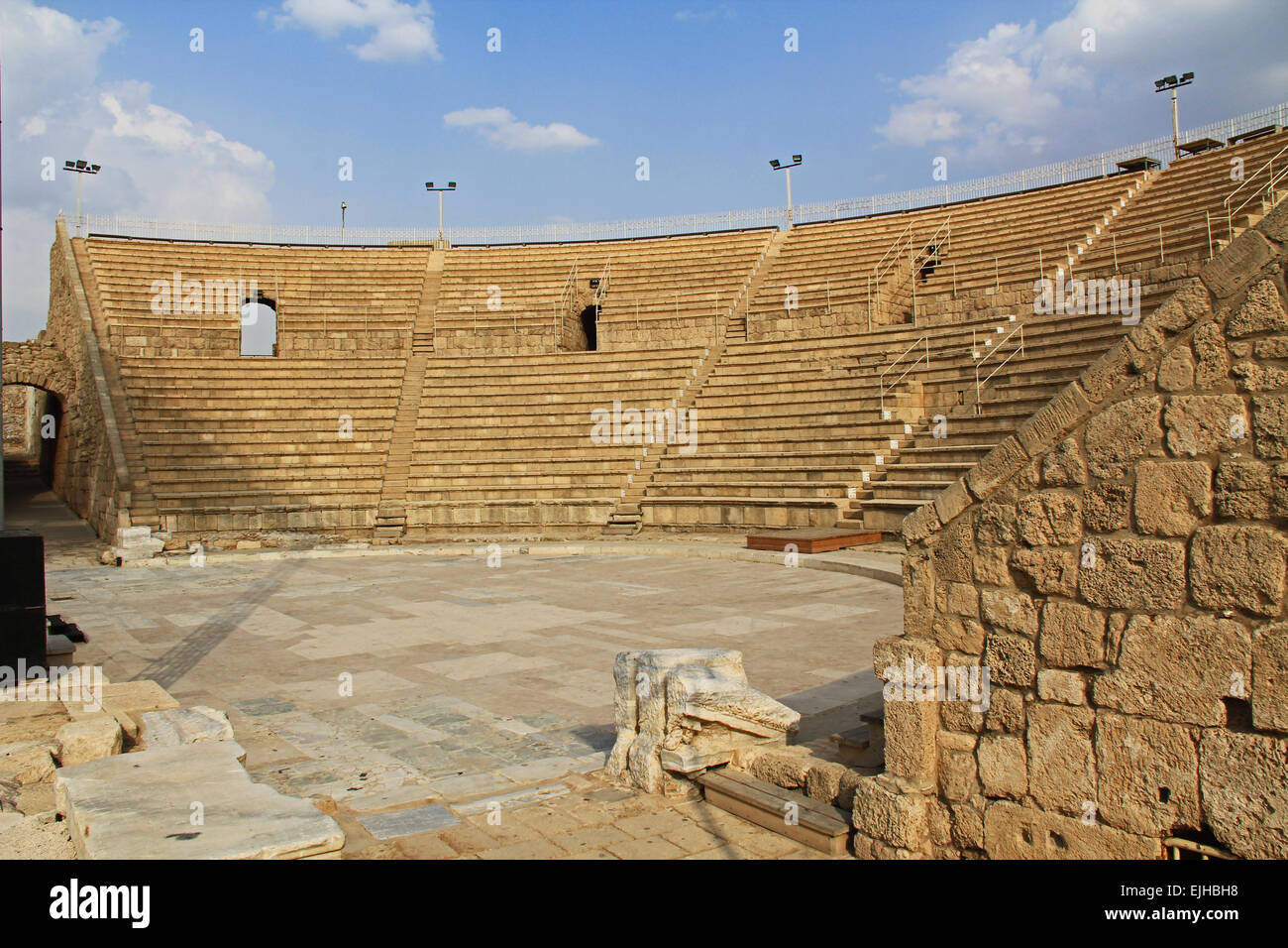 Inside the Amphitheater in Caesarea Maritima National Park, Caesarea ...