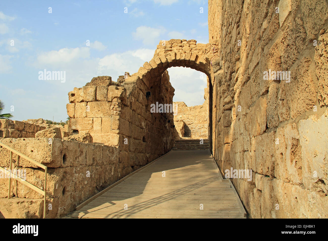 Entrance of the Amphitheater in Caesarea Maritima National Park ...