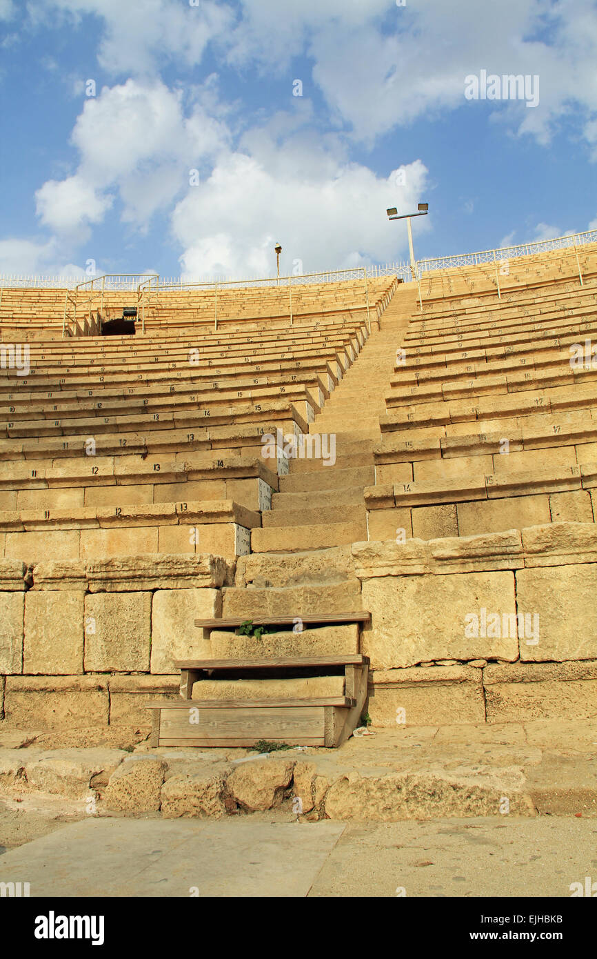 Steps of the Amphitheater in Caesarea Maritima National Park, Caesarea ...