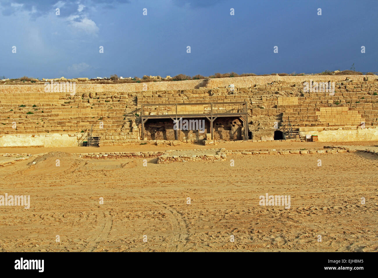 Stage of the Hippodrome in Caesarea Maritima National Park, Caesarea ...