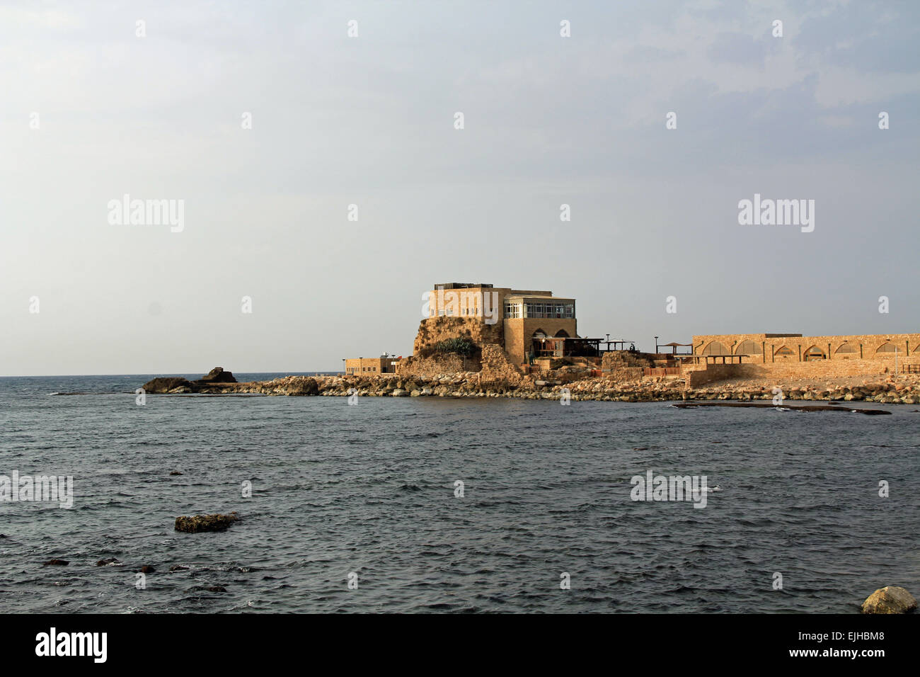 Restaurant by the Harbor at Caesarea Maritima National Park, in ...