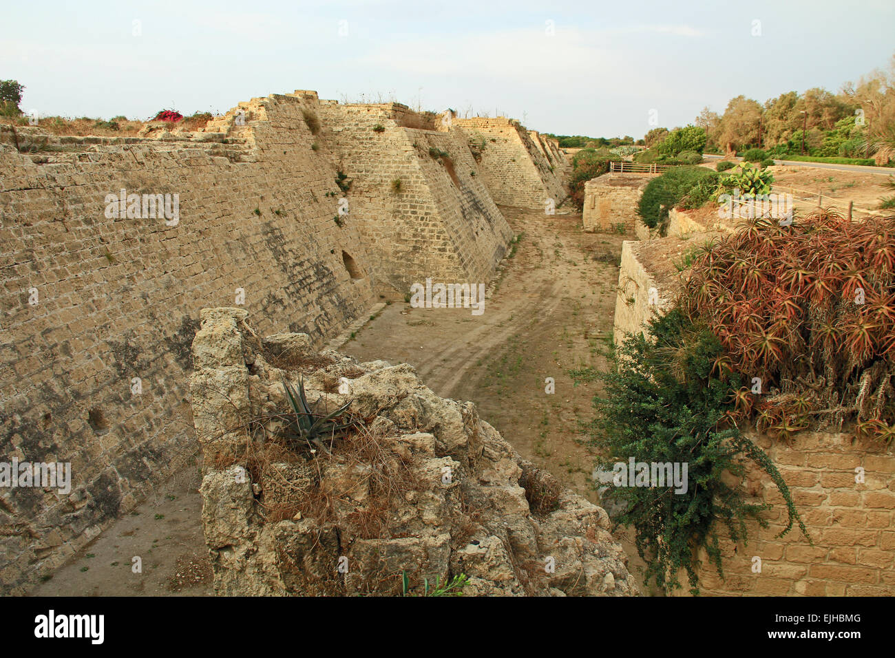 Fortress Moat in Caesarea Maritima National Park Stock Photo - Alamy