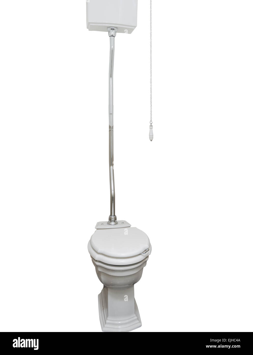 Toilet with high flush Stock Photo - Alamy