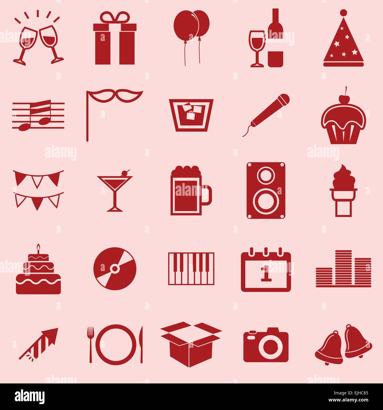 New Year color icons on orange background, stock vector Stock Vector ...