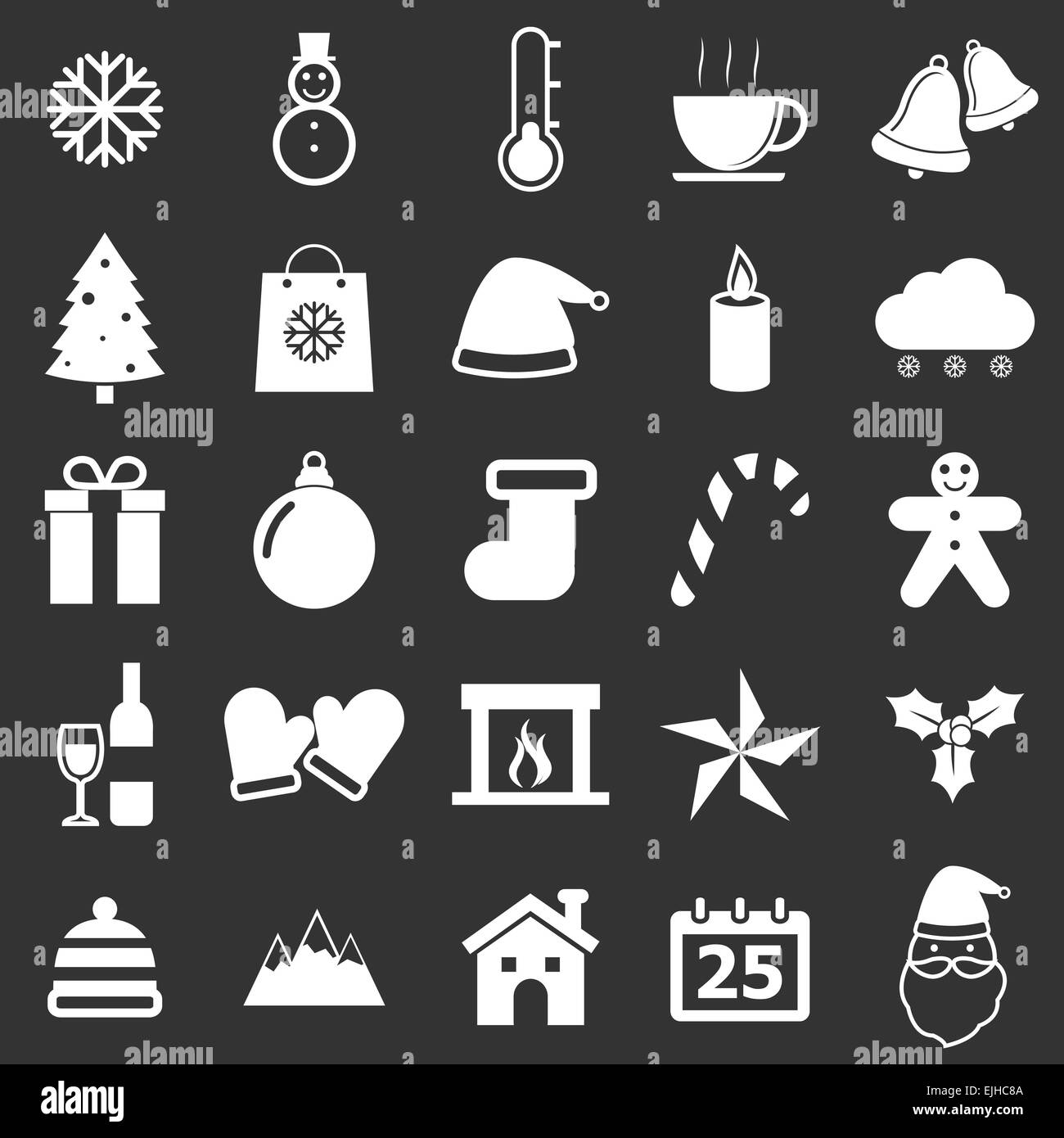 Christmas tree on background winter Black and White Stock Photos ...