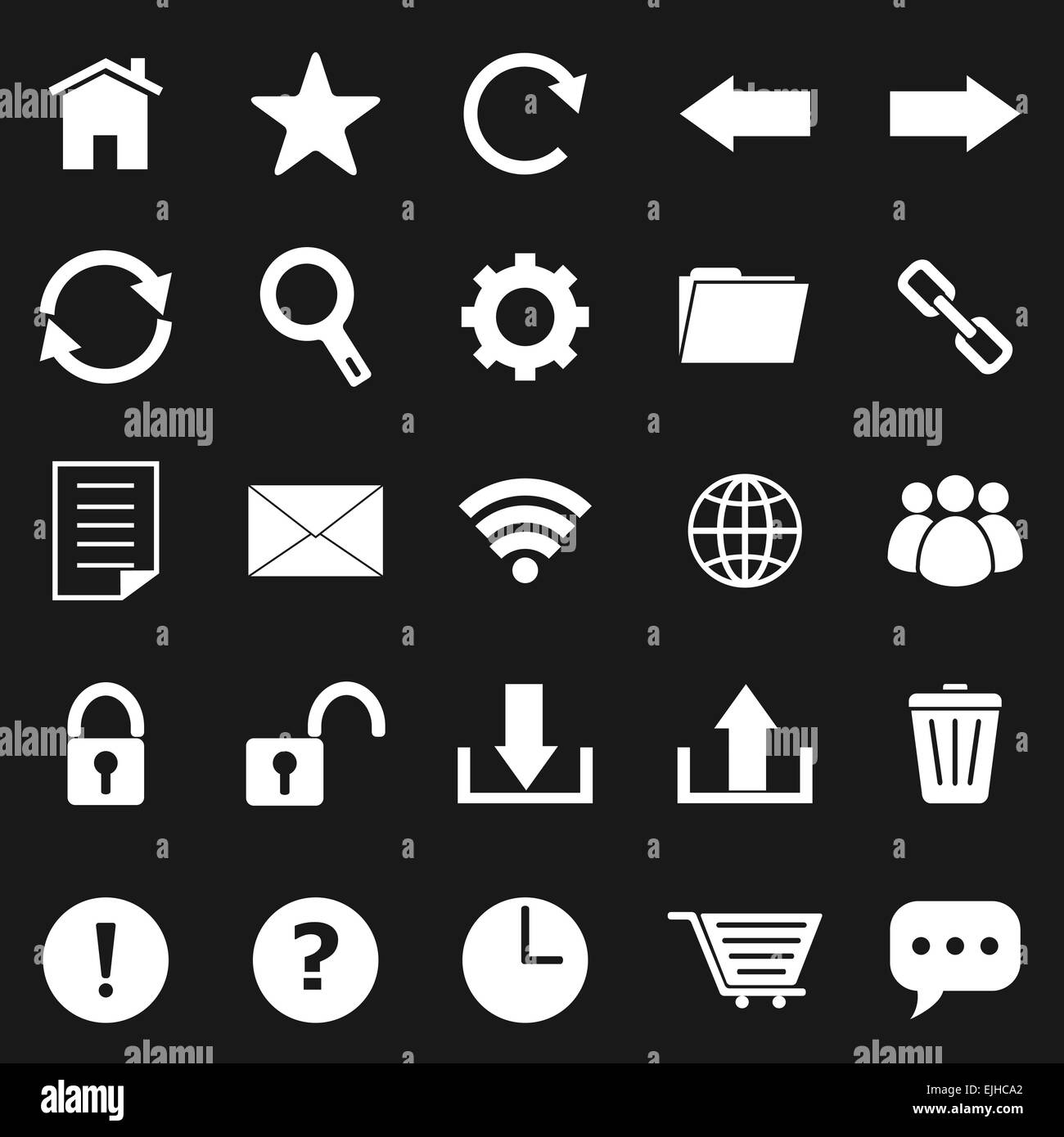 Tool bar icons on black background, stock vector Stock Vector Image ...