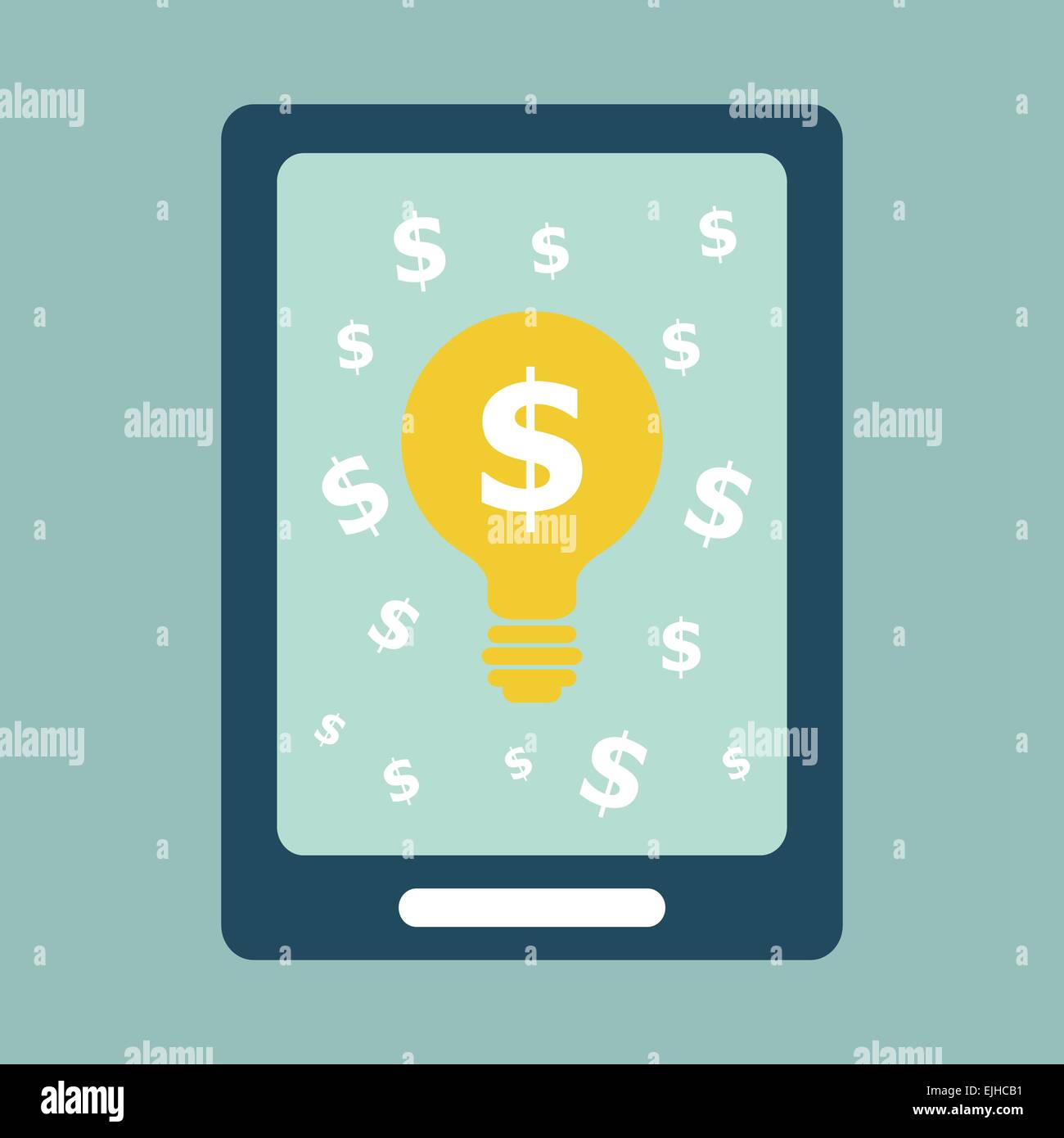 Tablet with money concept idea, stock vector Stock Vector Image & Art ...